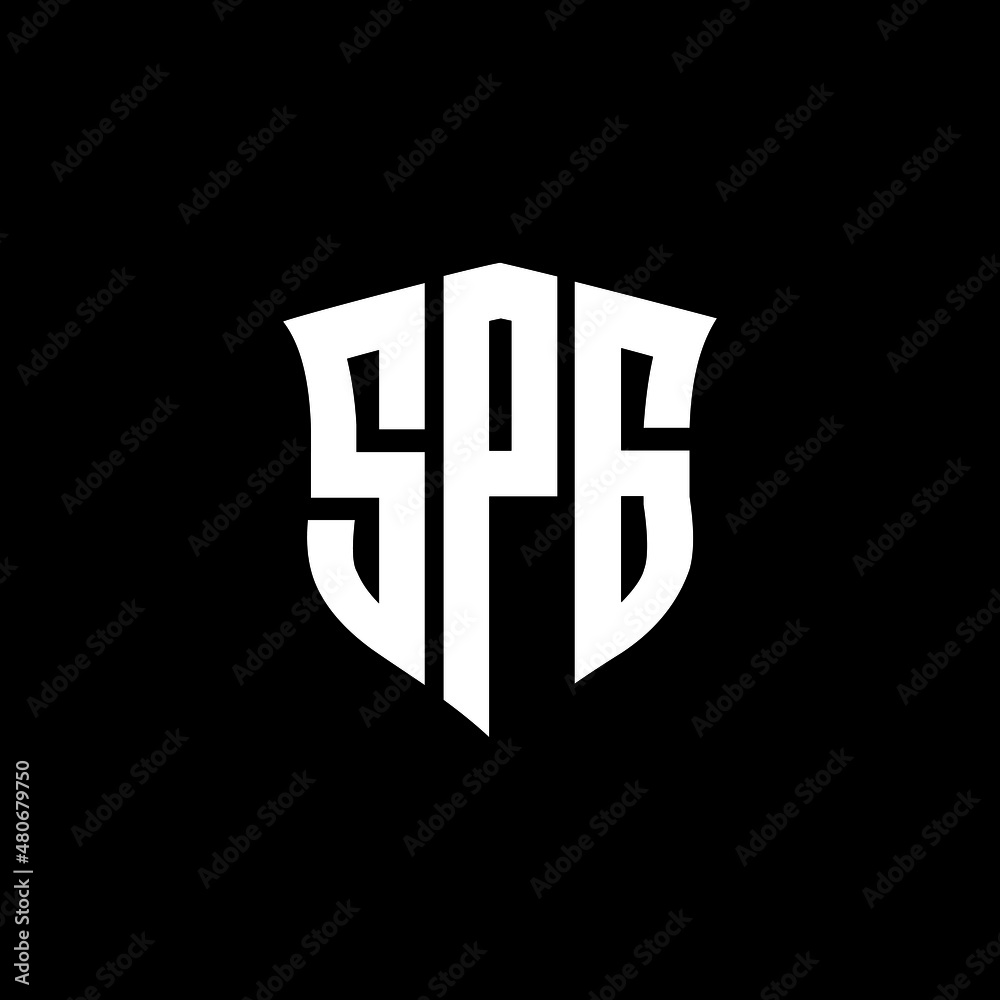SPG letter logo design with black background in illustrator, vector ...