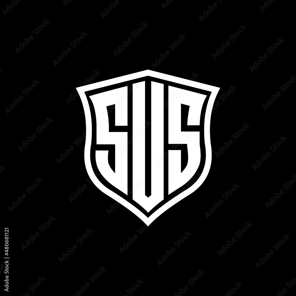 Vecteur Stock SUS letter logo design with black background in ...
