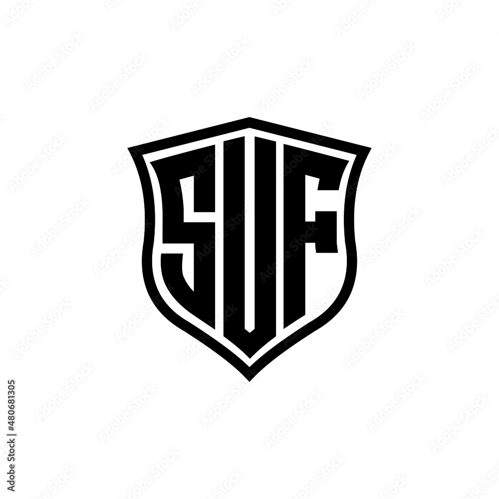 SUF letter logo design with white background in illustrator, vector ...