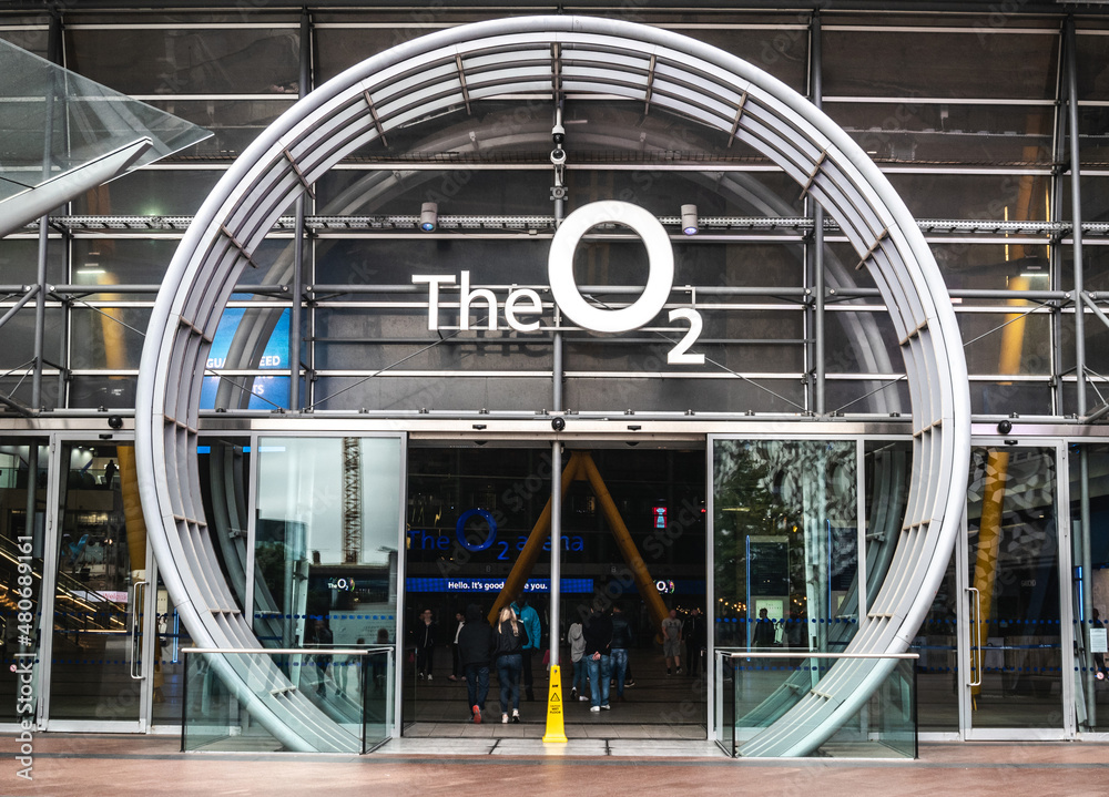 Entrance to The O2 Arena, multi-purpose indoor arena and entertainment ...