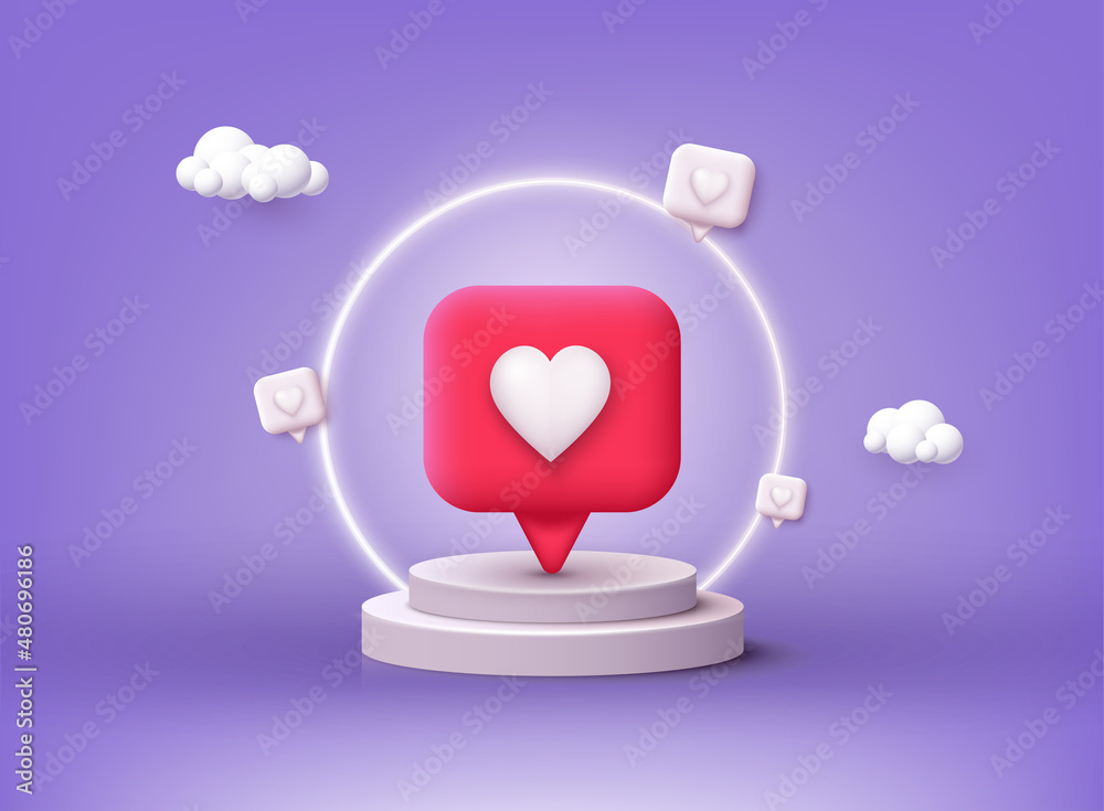 Like notification icon. Social media like icon concept. Comment and ...