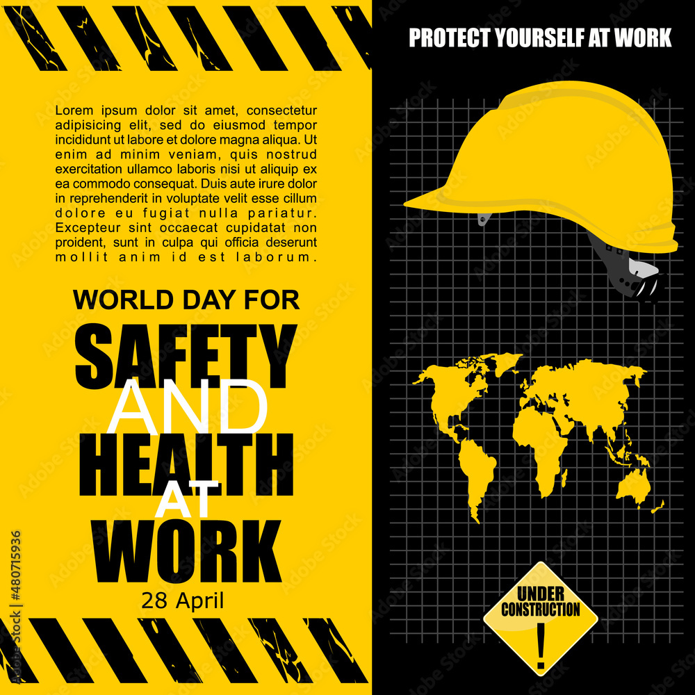 World Day Safety and Health at work, poster and banner Stock Vector ...