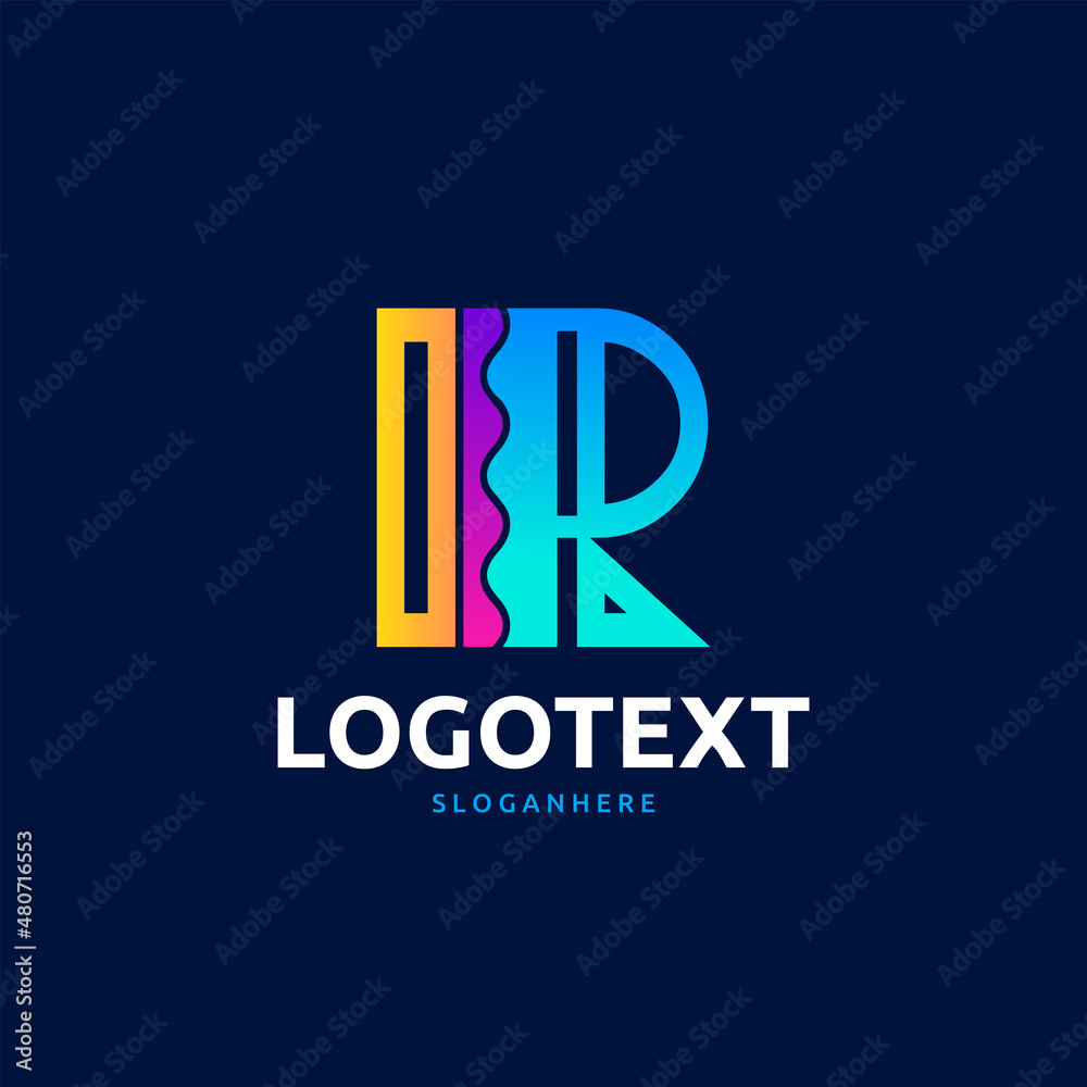 R letter colorful logo abstract design. R alphabet logo Stock Vector ...