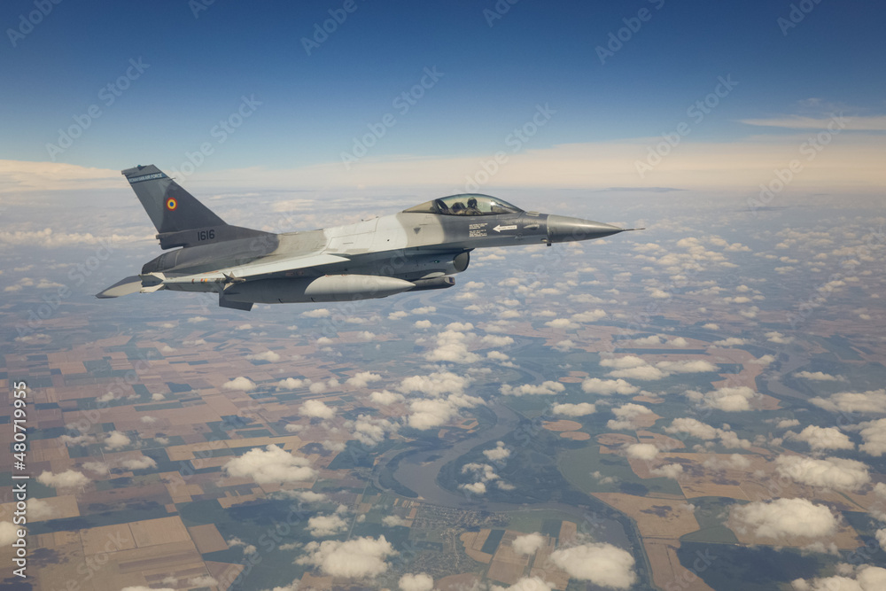 Romanian Air Force F16 Fighting Falcon multirole fighter aircraft at an ...