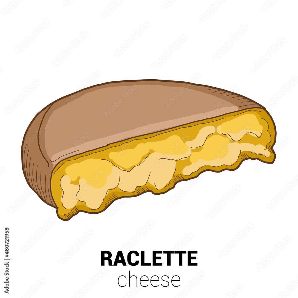 Raclette Cow Cheese Colorful Vector Illustration Stock-Vektorgrafik ...