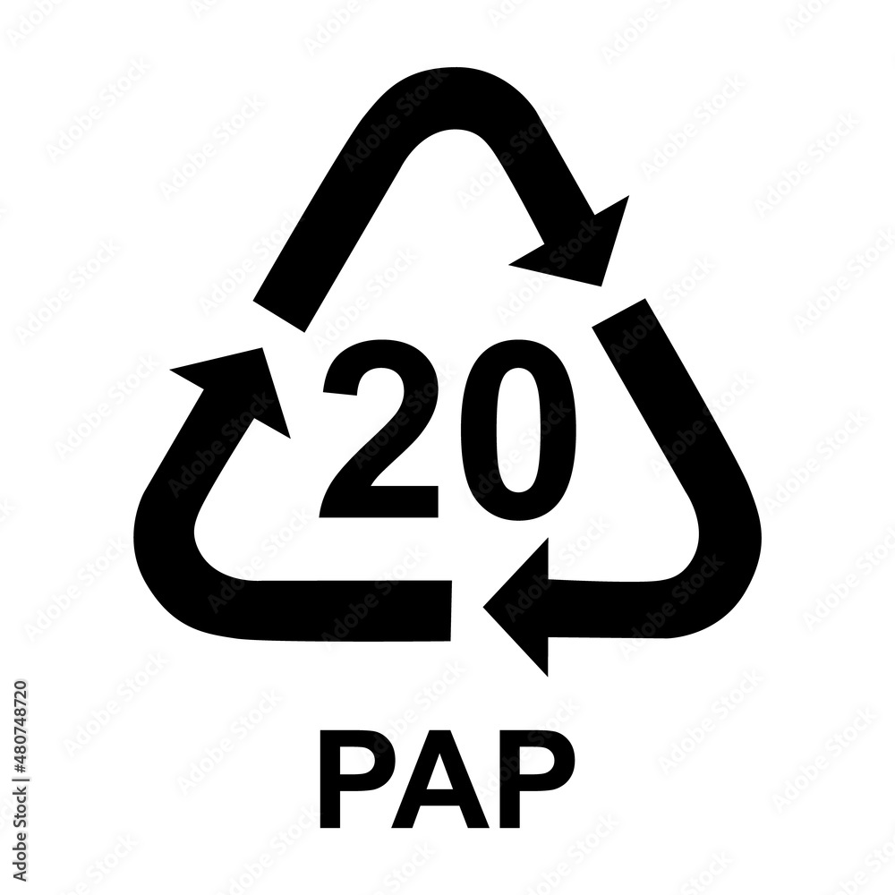 Paper symbol, ecology recycling sign isolated on white background ...