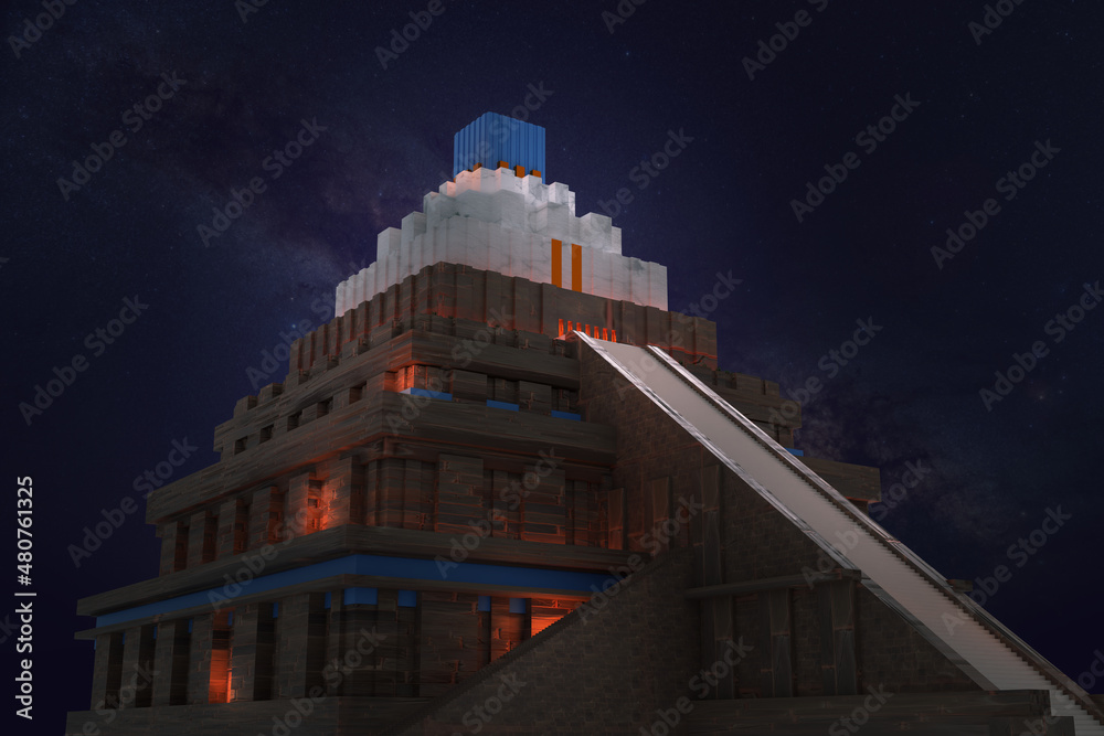 Tower of Babel or Ziggurat depiction Stock Illustration | Adobe Stock