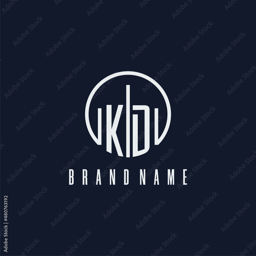 KD initial monogram logo with circle style dsign Stock Vector | Adobe Stock