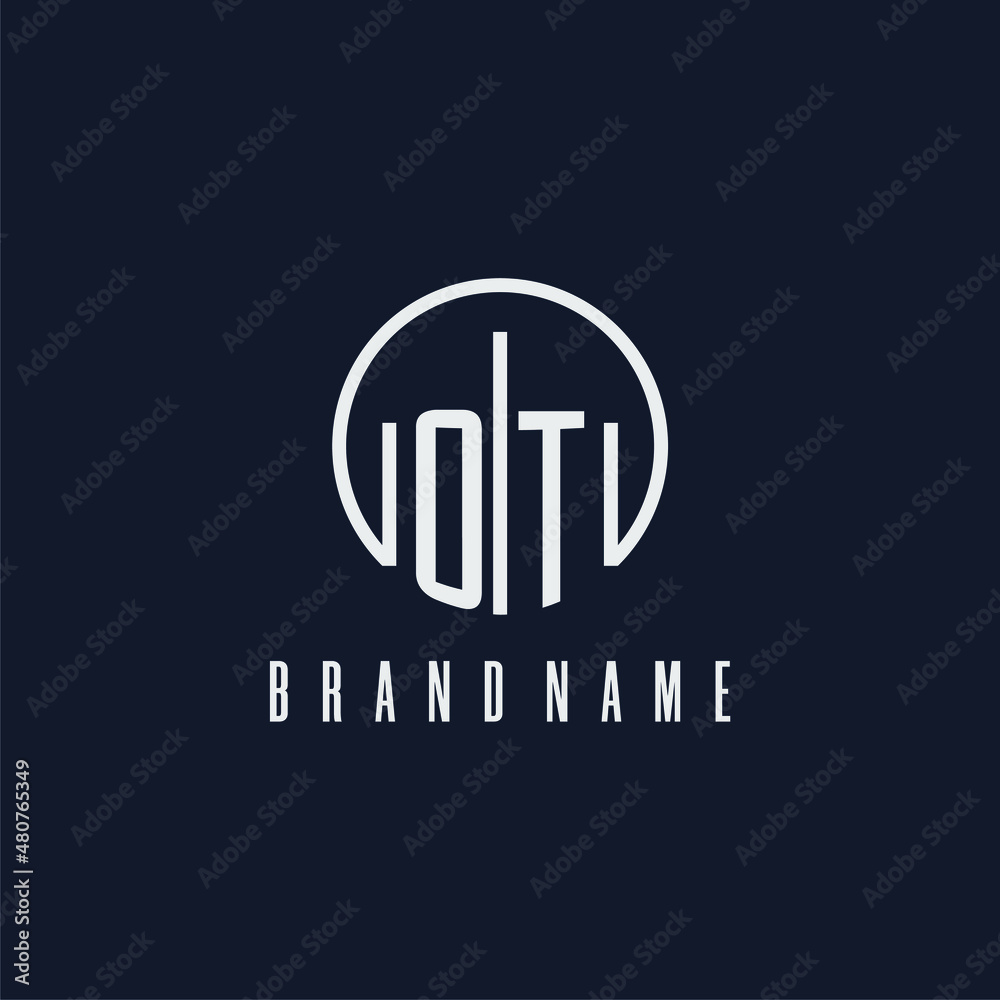 OT initial monogram logo with circle style dsign Stock Vector | Adobe Stock