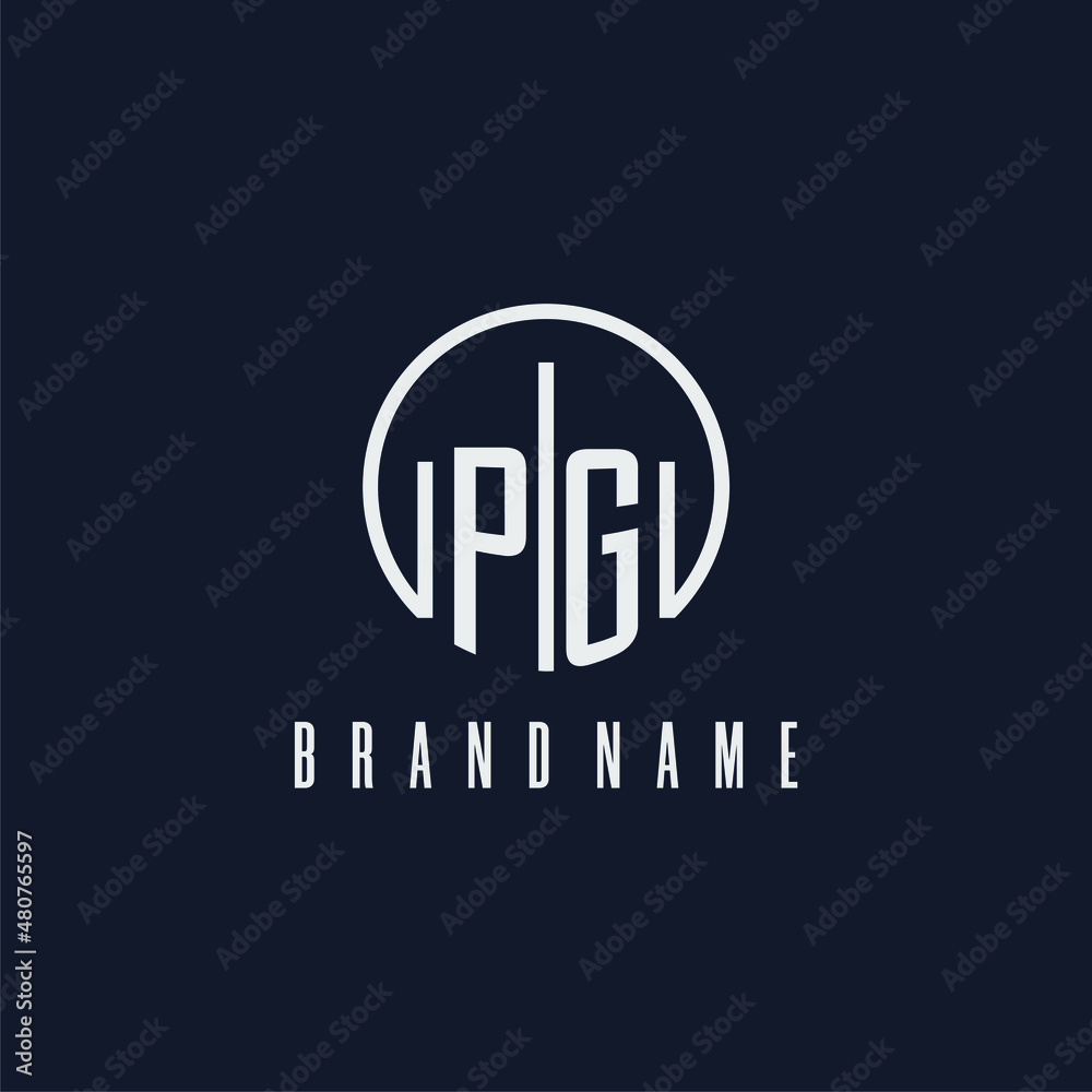 PG initial monogram logo with circle style dsign Stock Vector | Adobe Stock