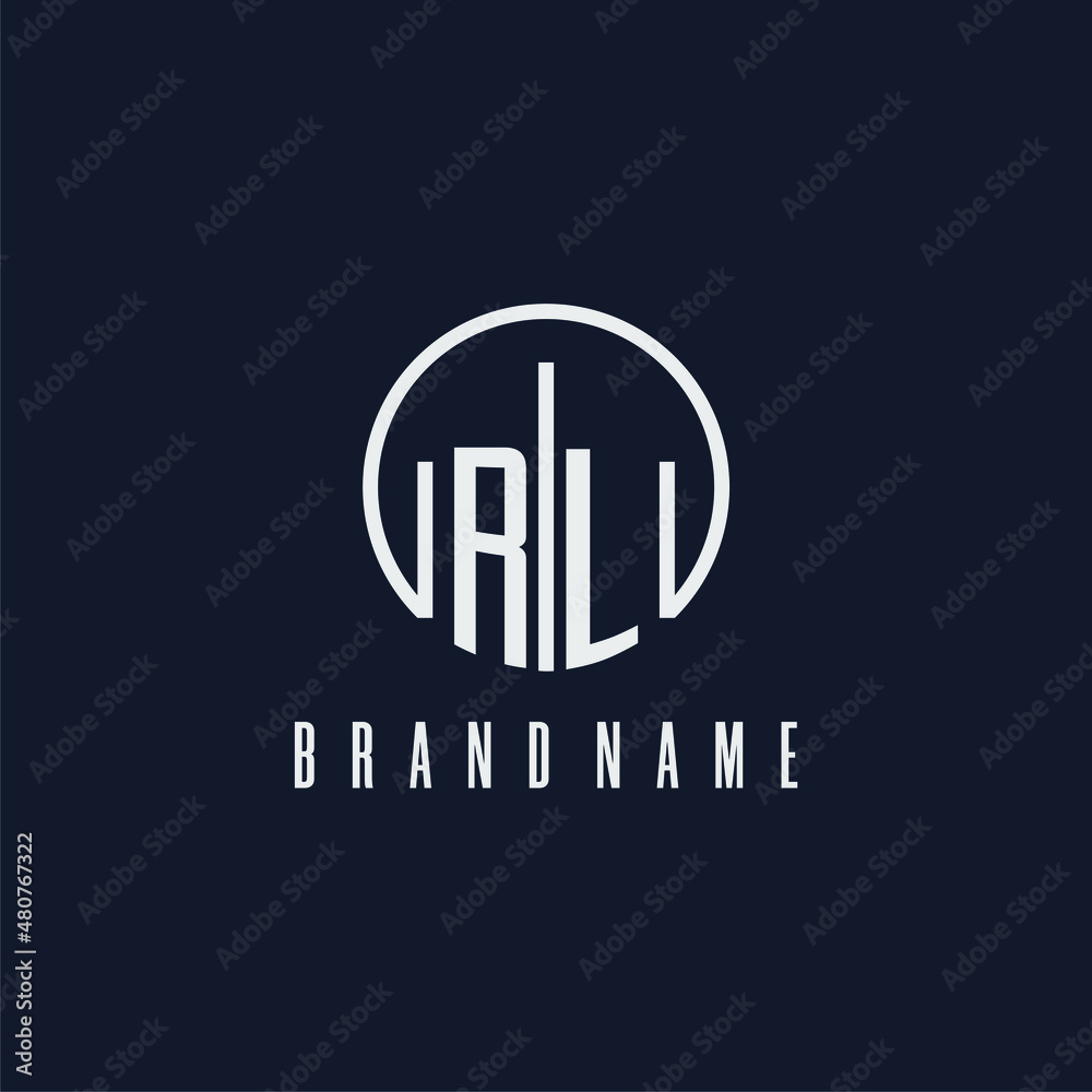 RL initial monogram logo with circle style dsign Stock Vector | Adobe Stock