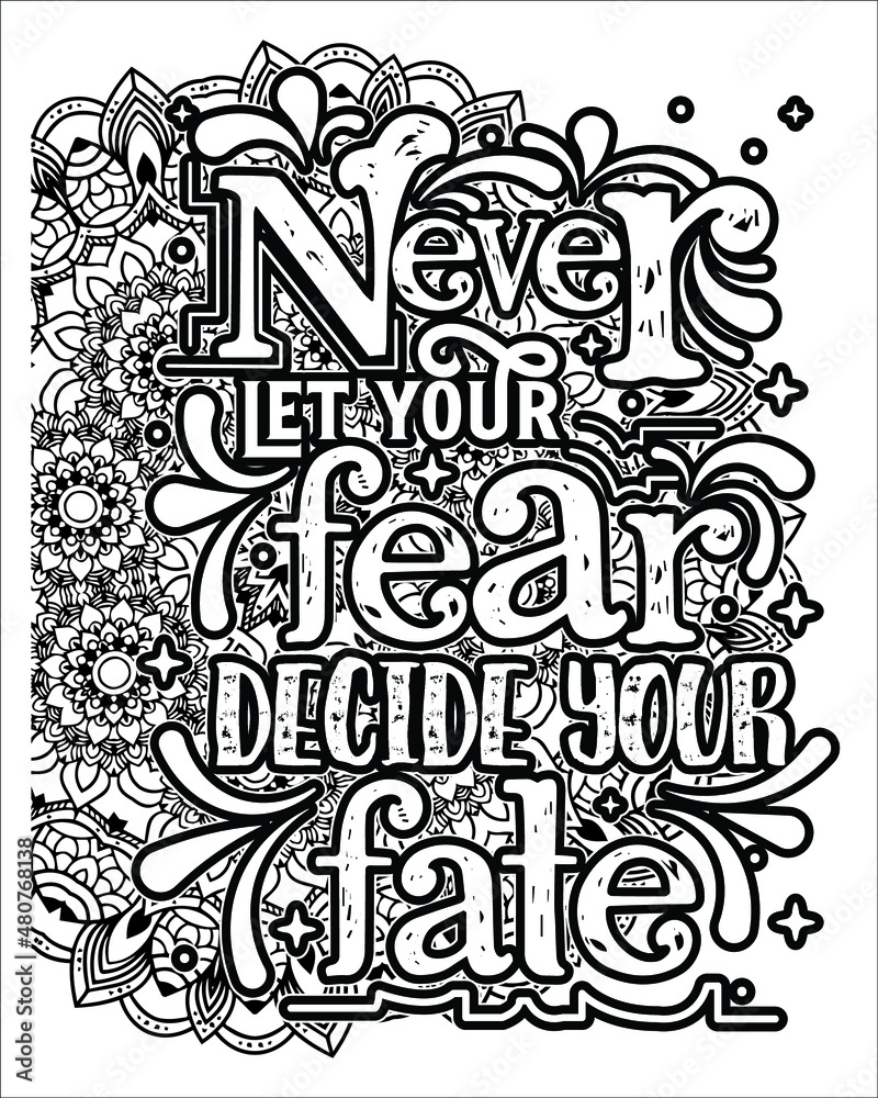 Motivational Quotes Coloring page, inspirational Quotes Coloring page ...