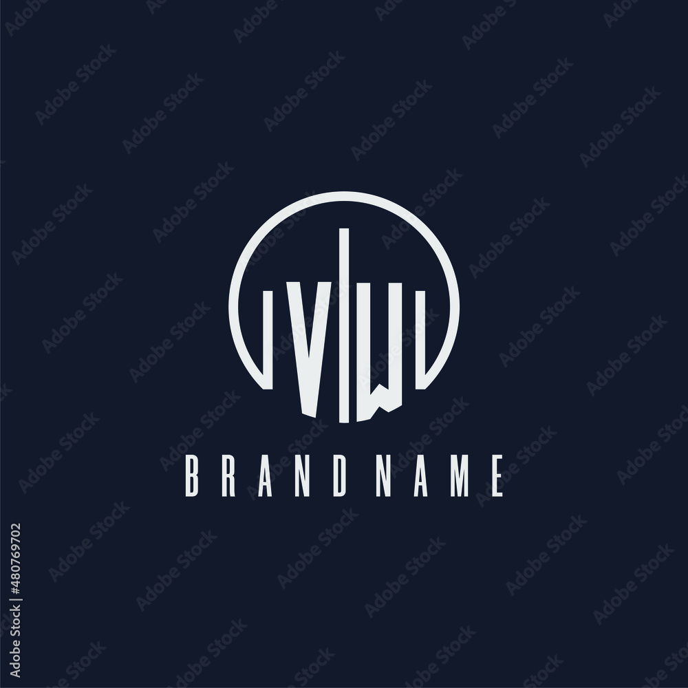 VW initial monogram logo with circle style dsign Stock Vector | Adobe Stock