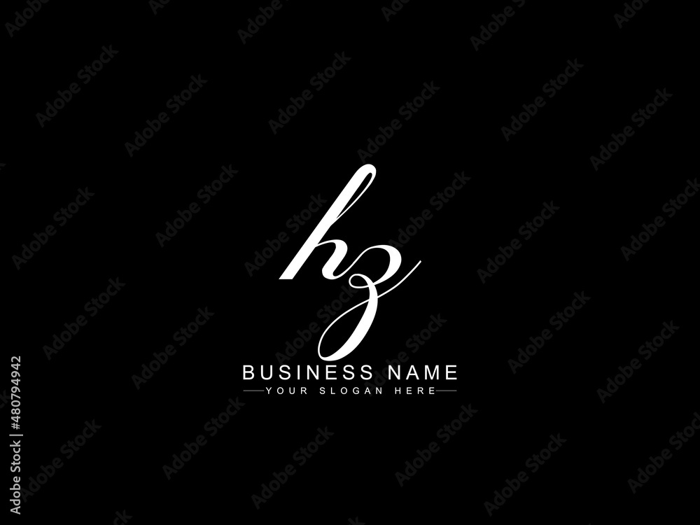 Signature HZ Luxury logo, Initial Letter Hz Logo Letter Design for ...
