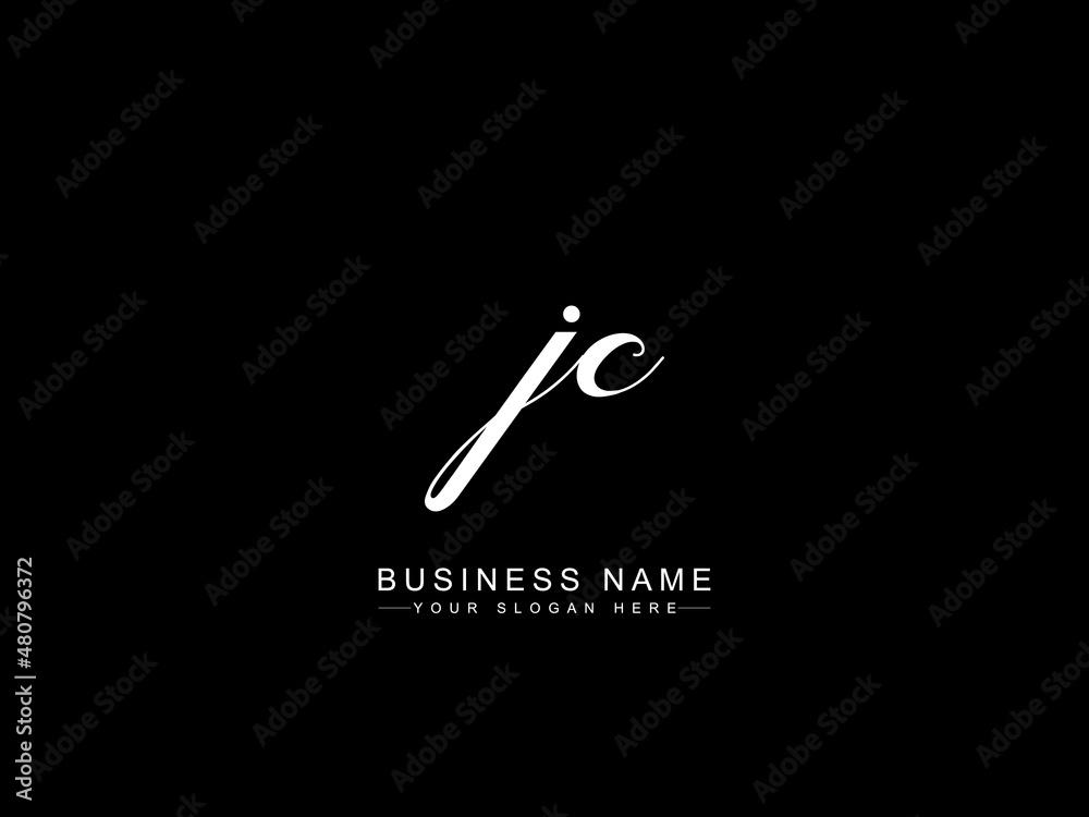 Initial Premium Handwriting JC Logo Icon, Signature jc logo with ...