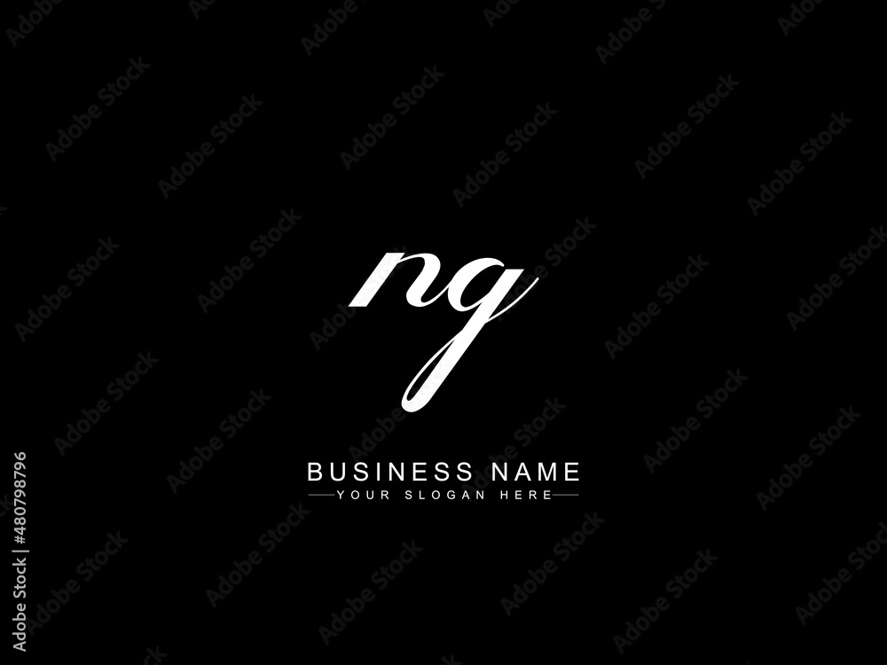 Premium NG Logo, Initial and Signature Ng Handwriting typography logo ...
