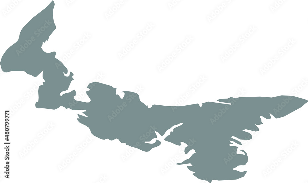 Gray flat blank vector administrative map of the Canadian province of ...