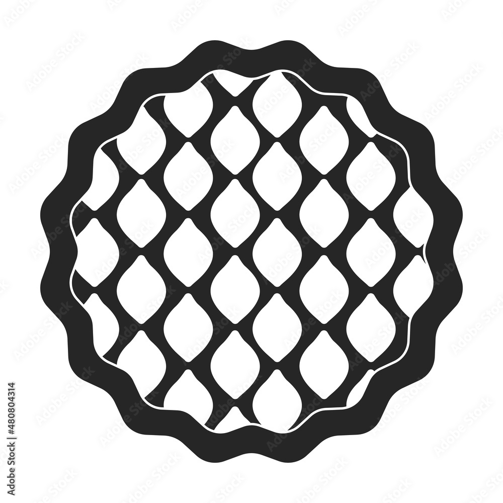 Cake top view vector icon.Black vector icon isolated on white ...