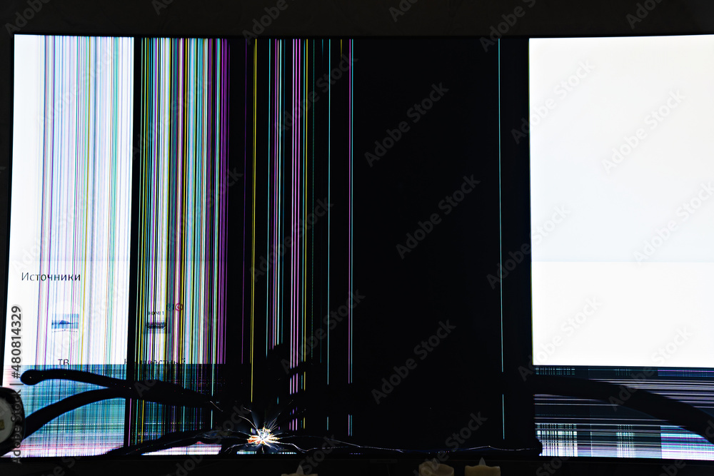 Broken LCD TV monitor. repair of broken equipment. Stock Photo | Adobe ...