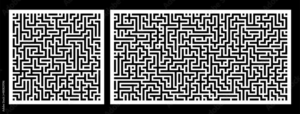 Laser cutting template for decorative panel. Abstract maze pattern ...