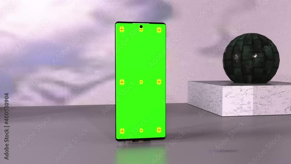 Stockvideo 3D smartphone with green screen video concept. Realistic ...