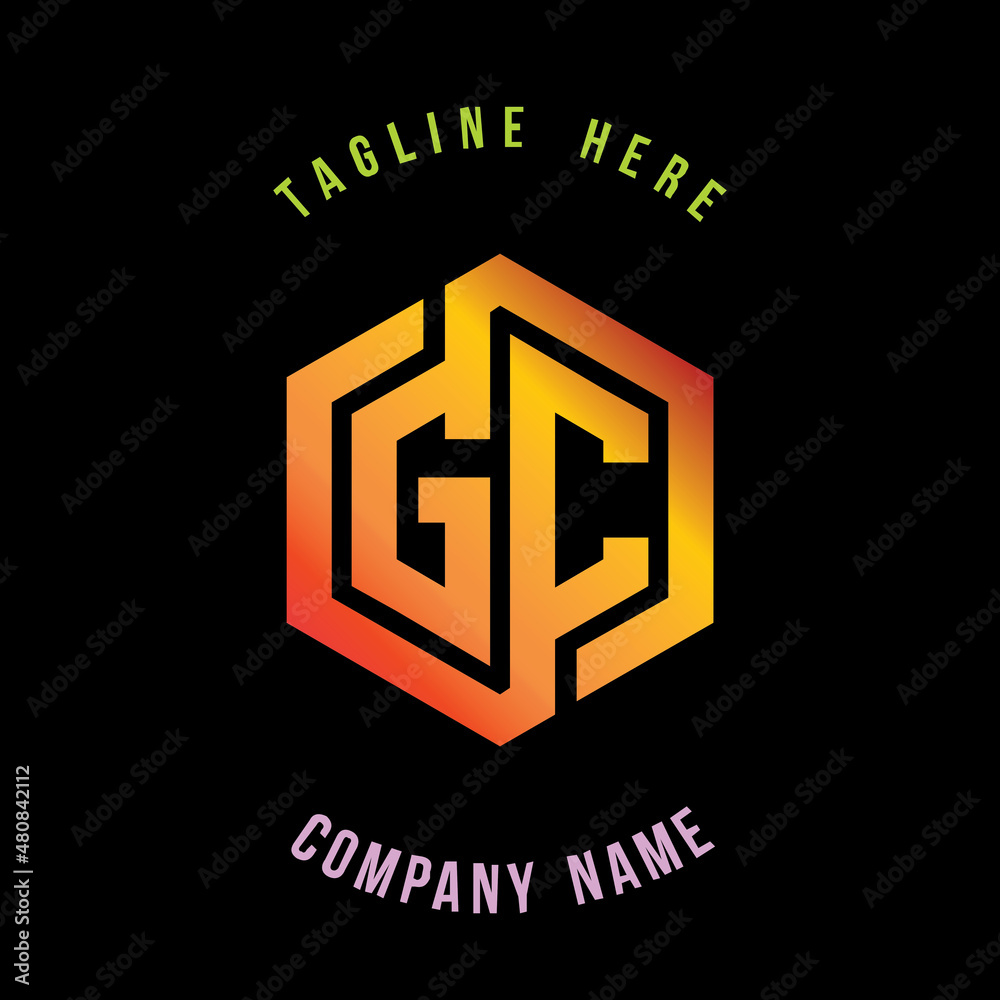 GC lettering logo is simple, easy to understand and authoritative Stock ...