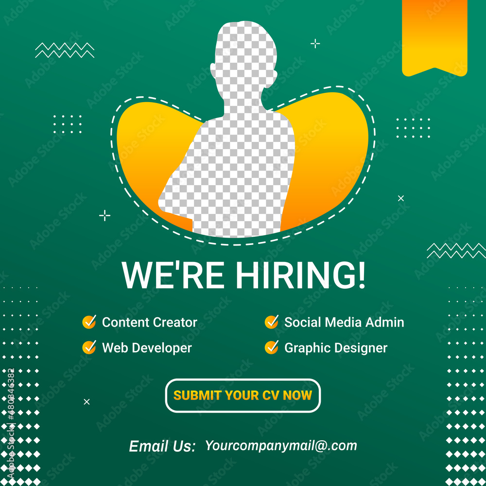 Poster for we are hiring. employees needed. Social media template job ...