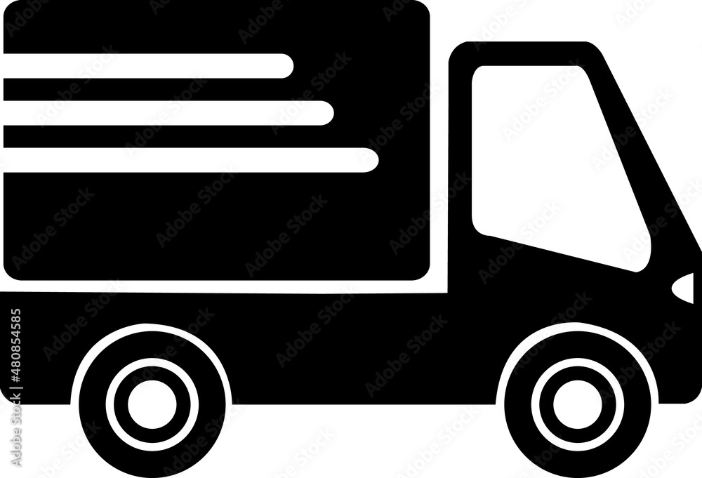 Delivery truck sign icon in flat style. Van vector illustration on ...