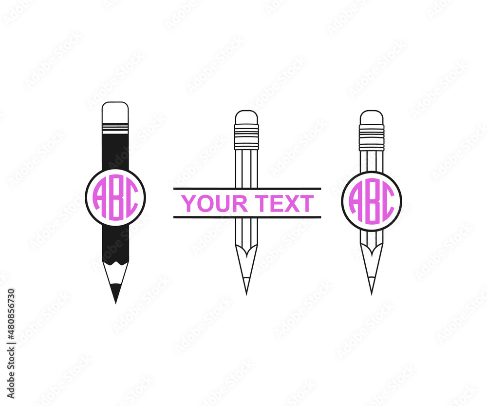 Pencil svg, Pencil Monogram, Pencil svg bundle, Pencil Vector, Pencil ...