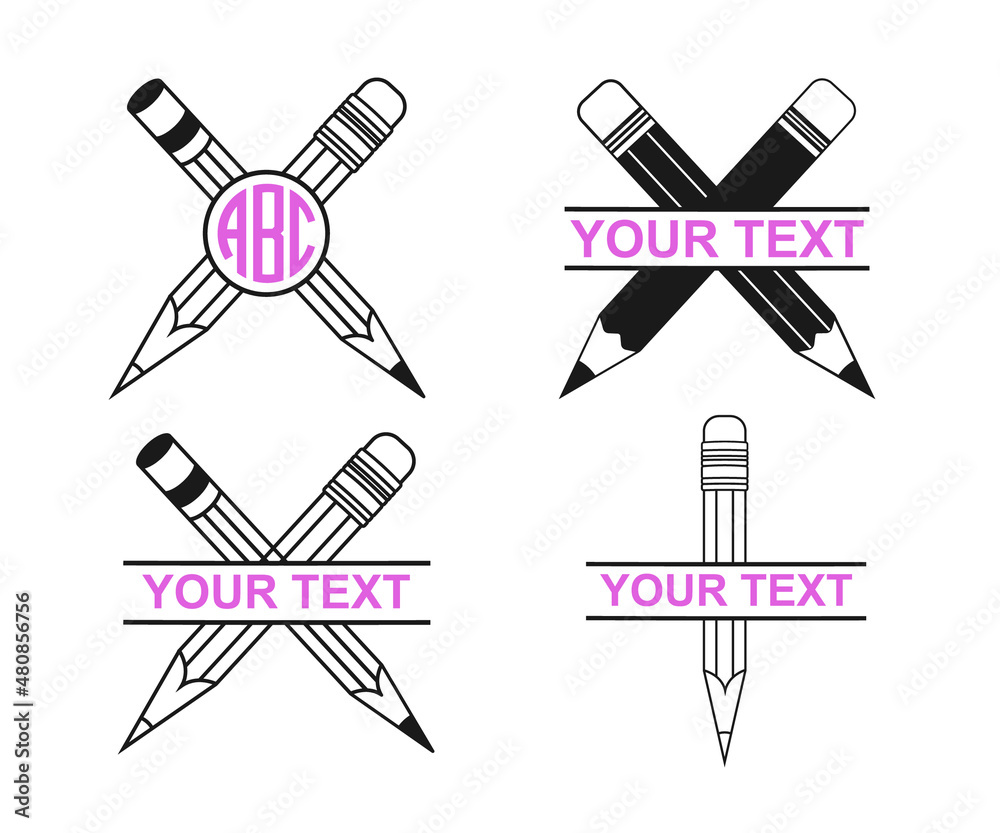 Pencil svg, Pencil Monogram, Pencil svg bundle, Pencil Vector, Pencil ...