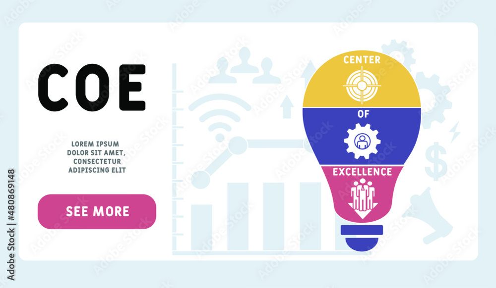 COE - Center of Excellence acronym. business concept background. vector ...