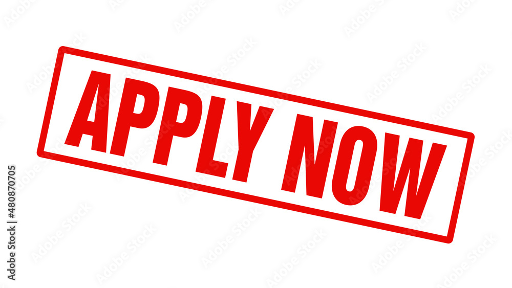 Apply now stamp, isolated on white background Stock Illustration ...