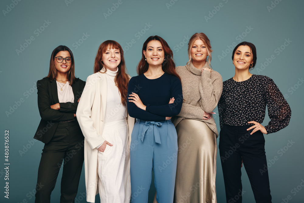 Happy women of different ages smiling cheerfully Stock Photo | Adobe Stock