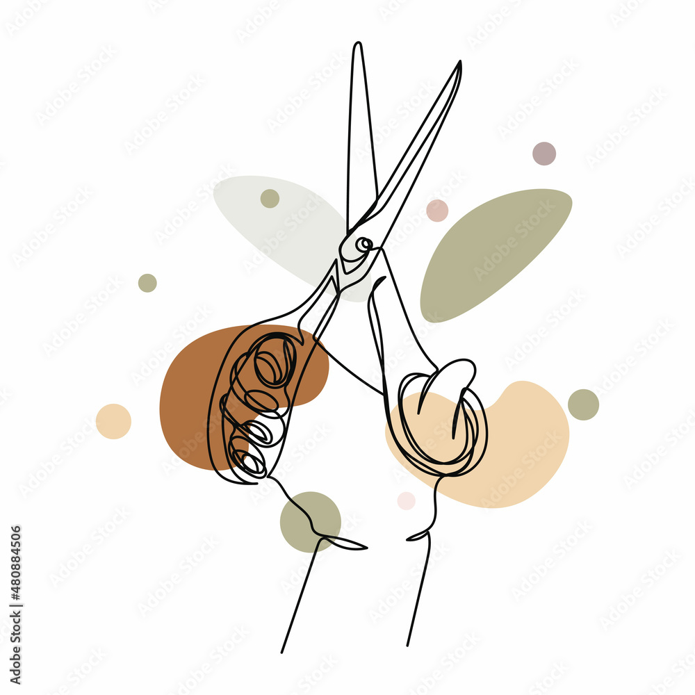 Continuous one simple single abstract line drawing of hand holding ...