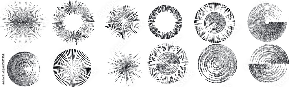 Big set of lines in Circle Form . Spiral Vector Illustration .Big ...
