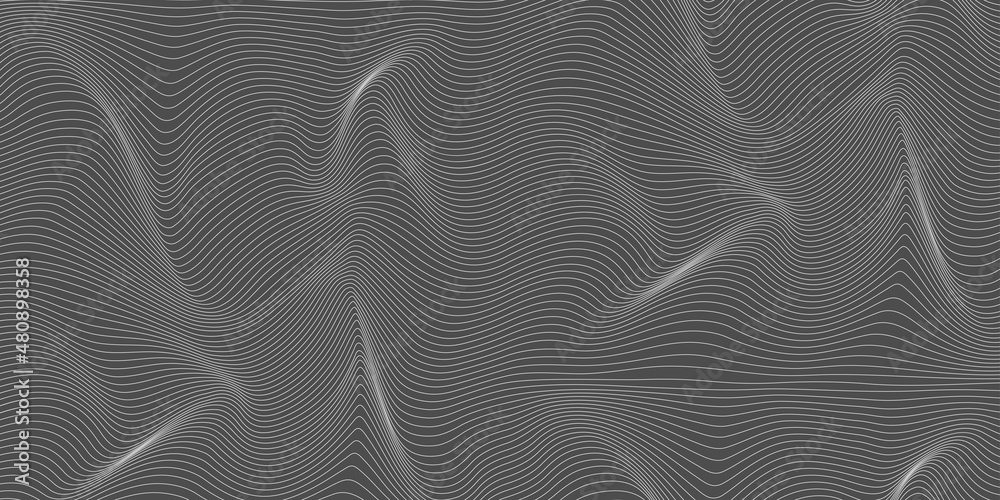 Relief black and white background with optical illusion of distortion ...