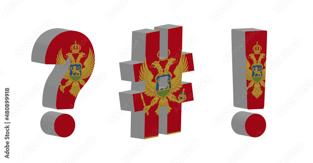 World countries. Question- mark, exclamation- mark and hashtag in ...