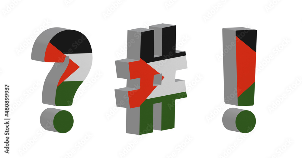 World countries. Question- mark, exclamation- mark and hashtag in ...