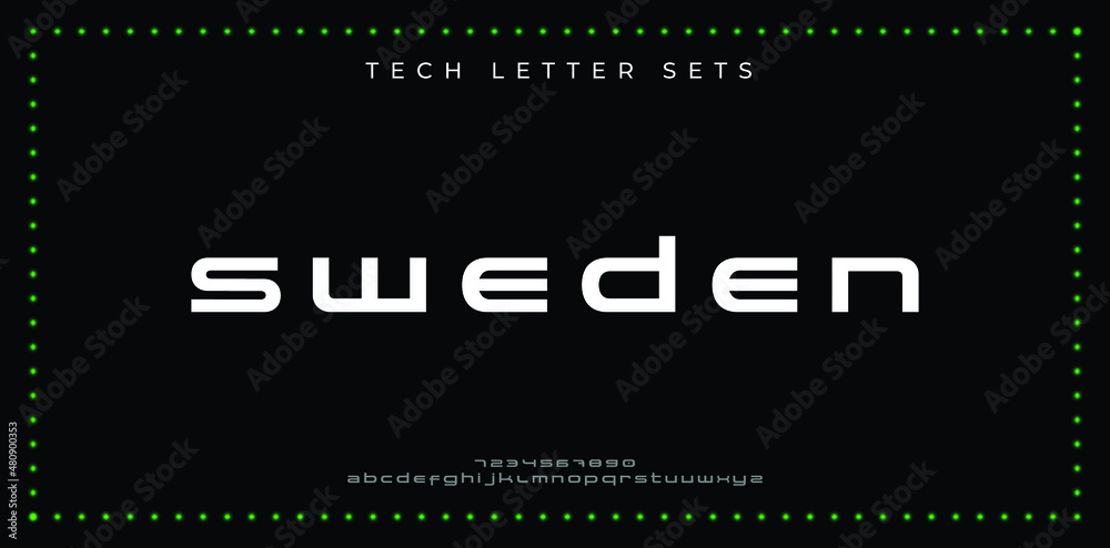 SWEDEN special and original font letter design. modern tech vector logo ...