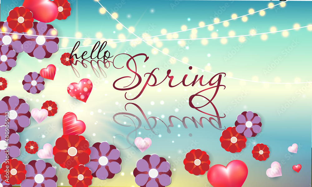 Spring banner with beautiful flower. Can be used for template, banners ...