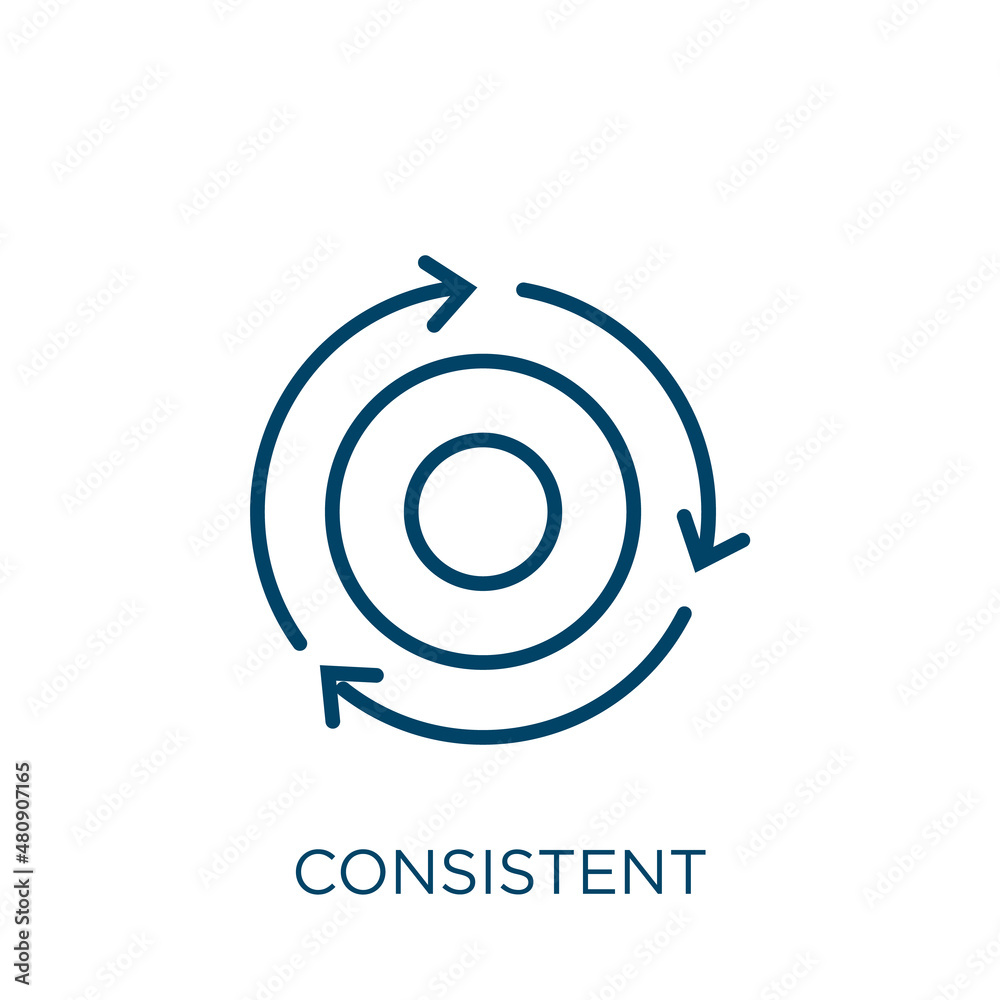 consistent icon. Thin linear consistent, network, technology outline ...