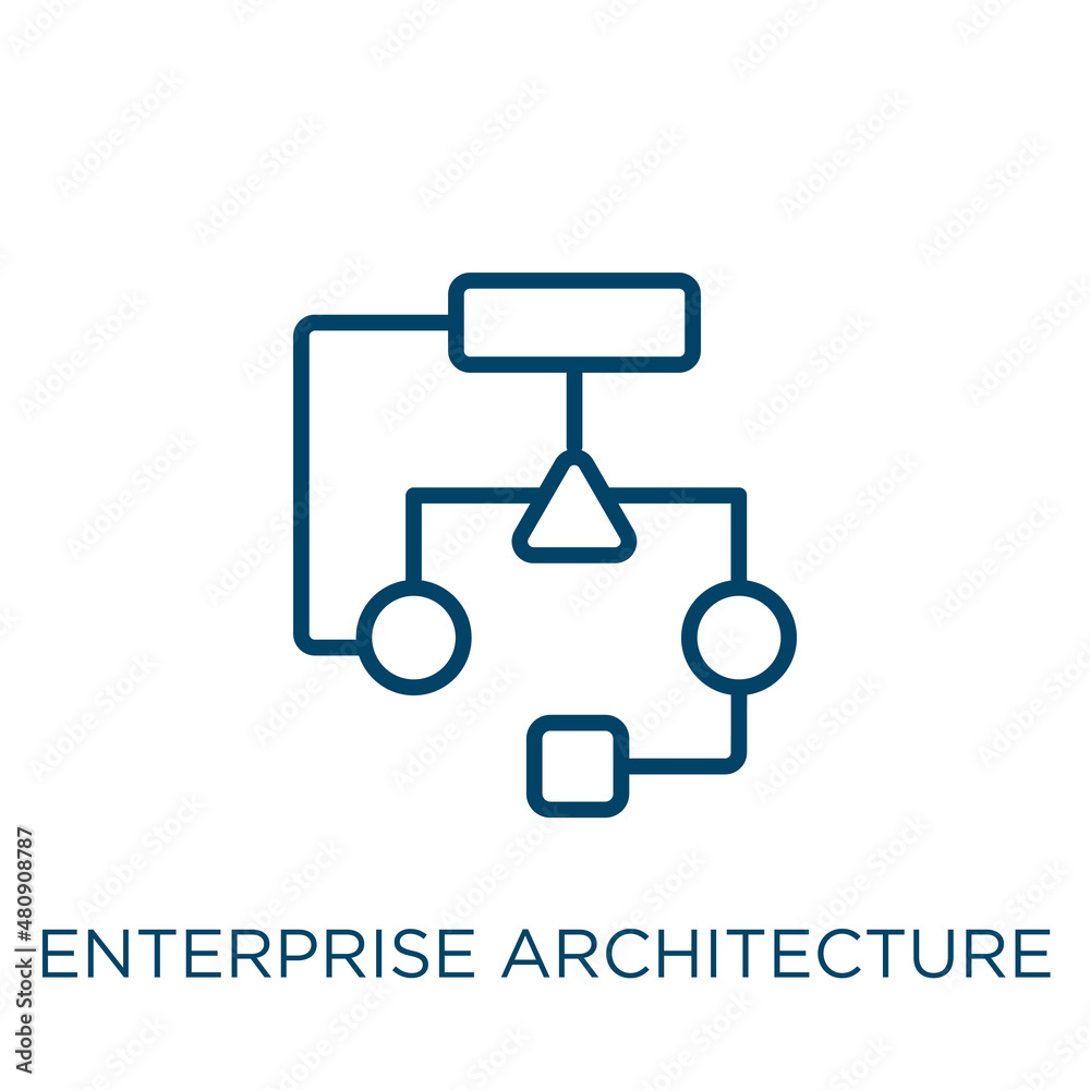 enterprise architecture icon. Thin linear enterprise architecture ...
