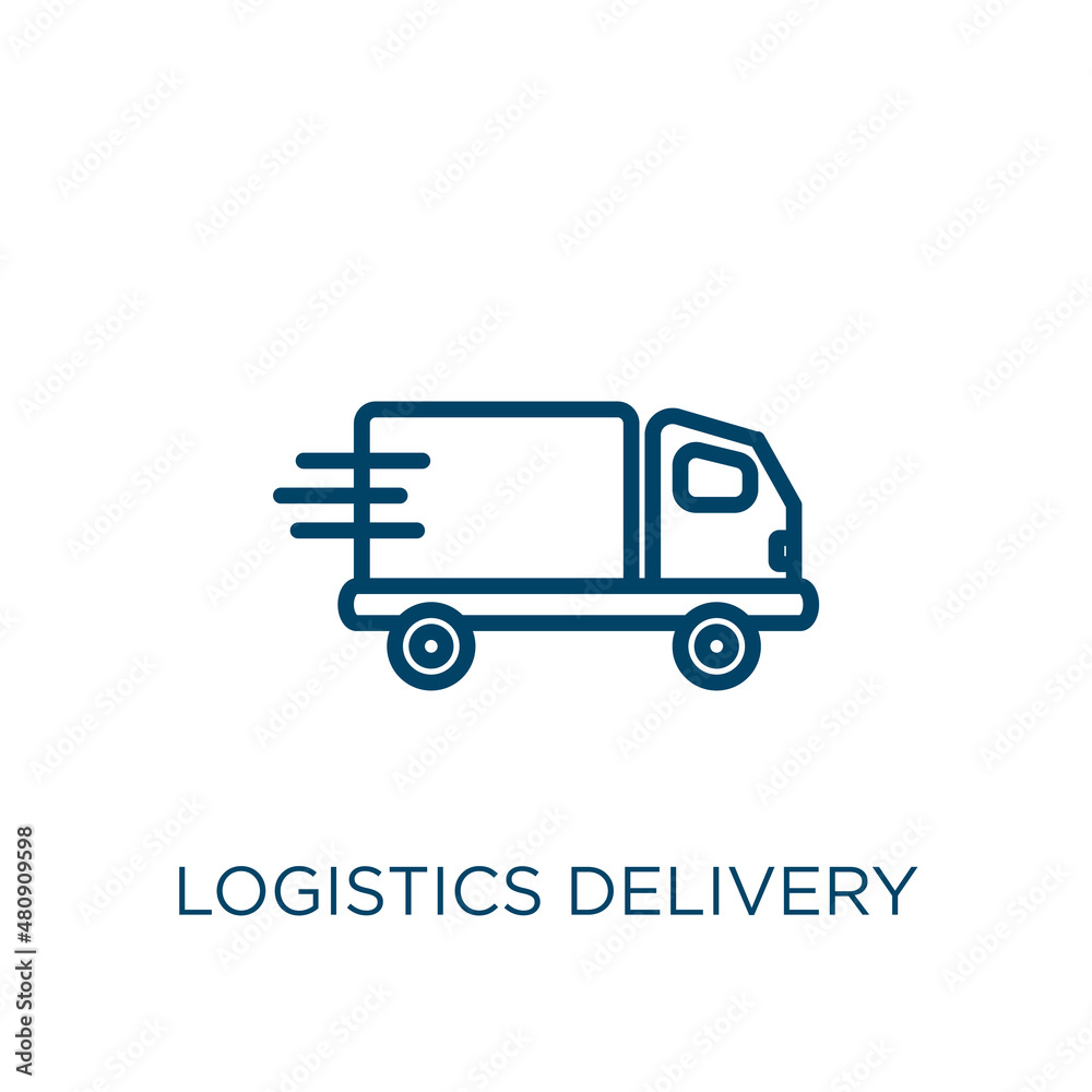logistics delivery icon. Thin linear logistics delivery, delivery ...