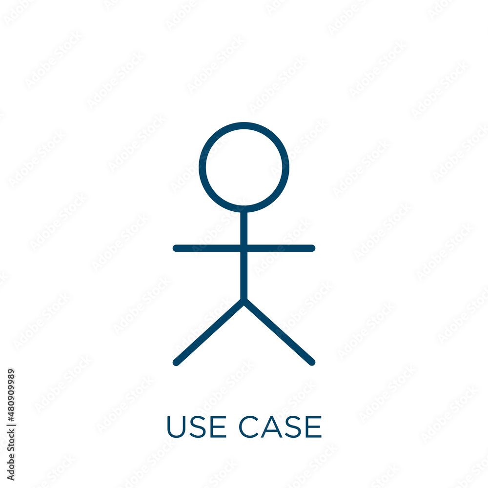 use case icon. Thin linear use case, baggage, bag outline icon isolated on white background ...