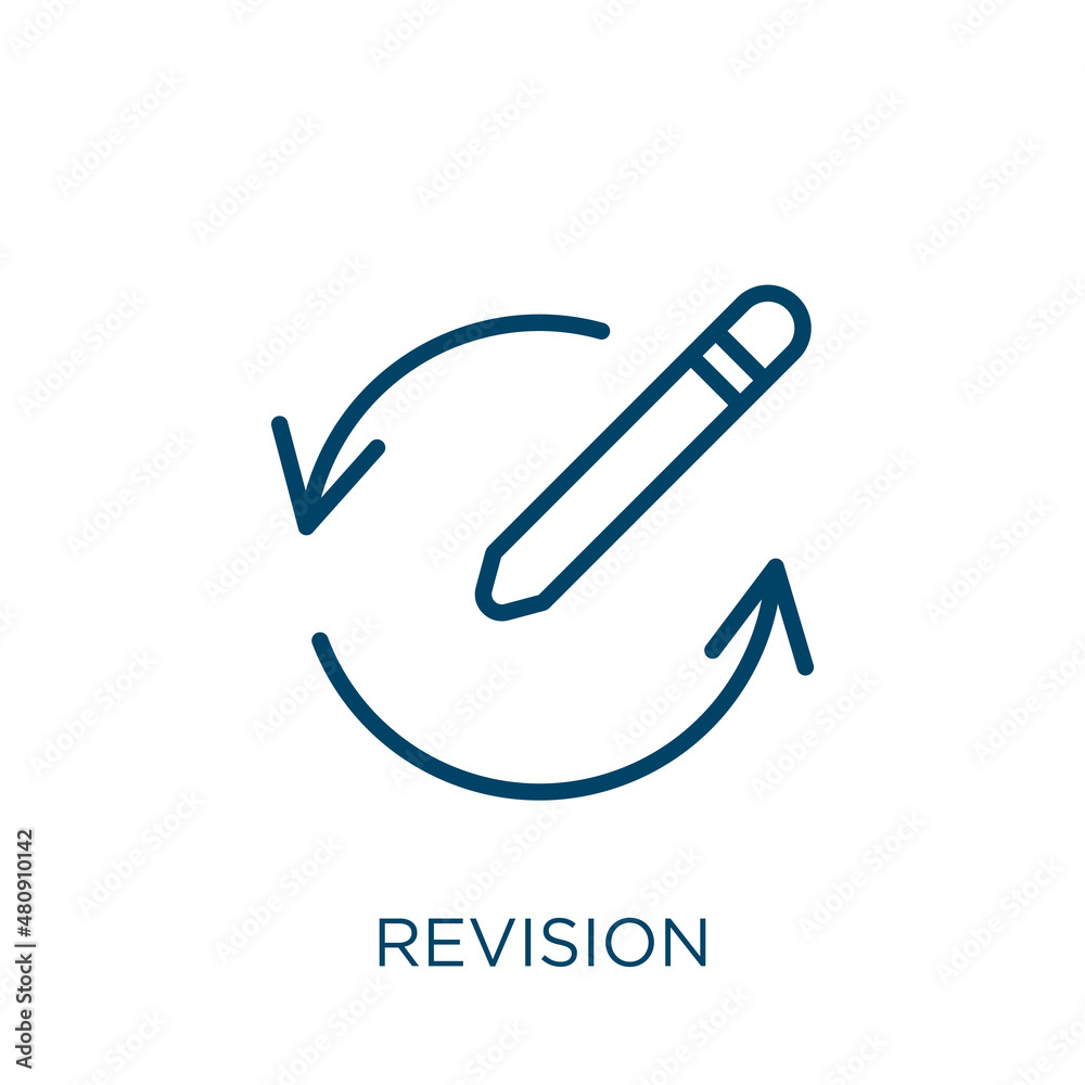 revision icon. Thin linear revision, arrow, reload outline icon ...