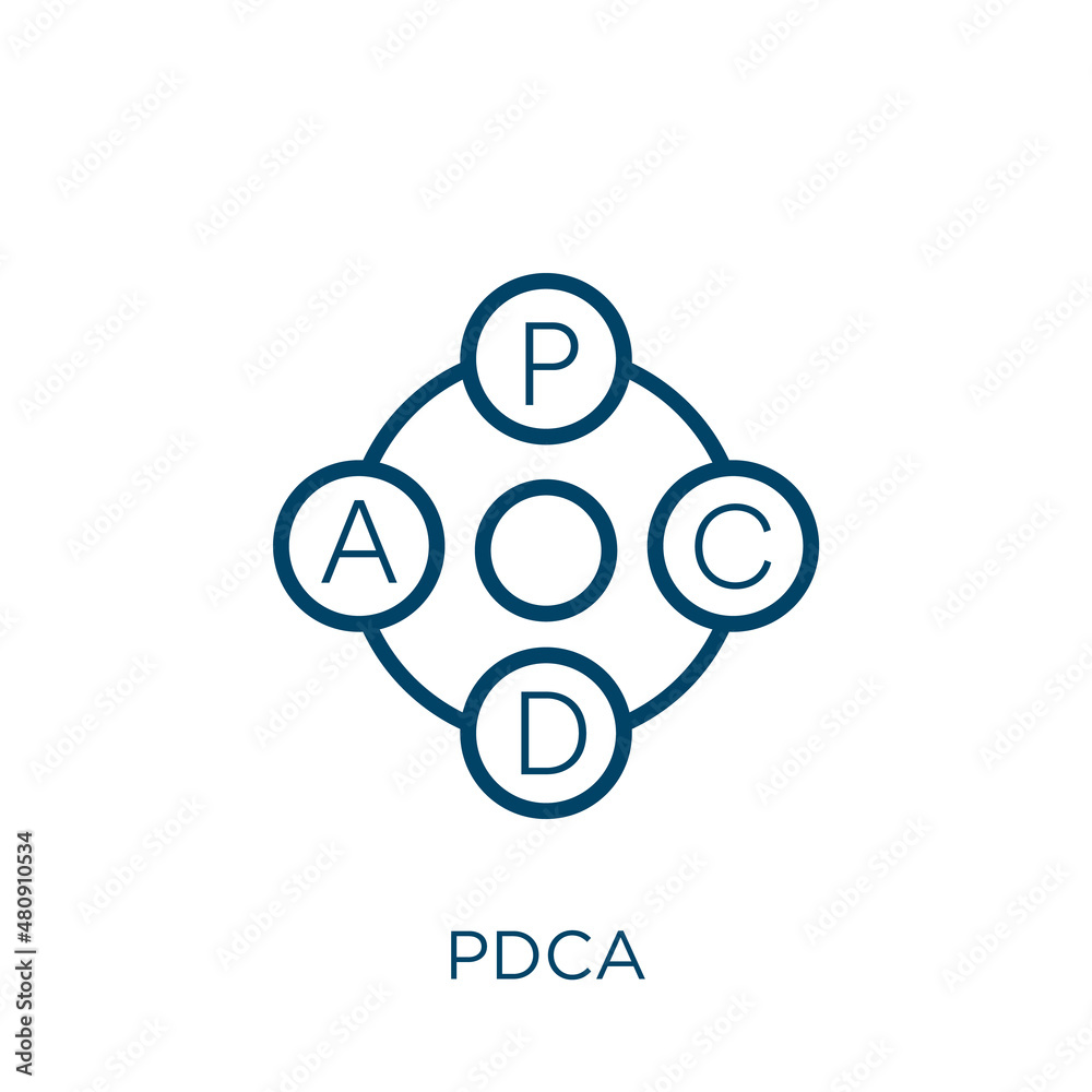 pdca icon. Thin linear pdca, plan, business outline icon isolated on ...