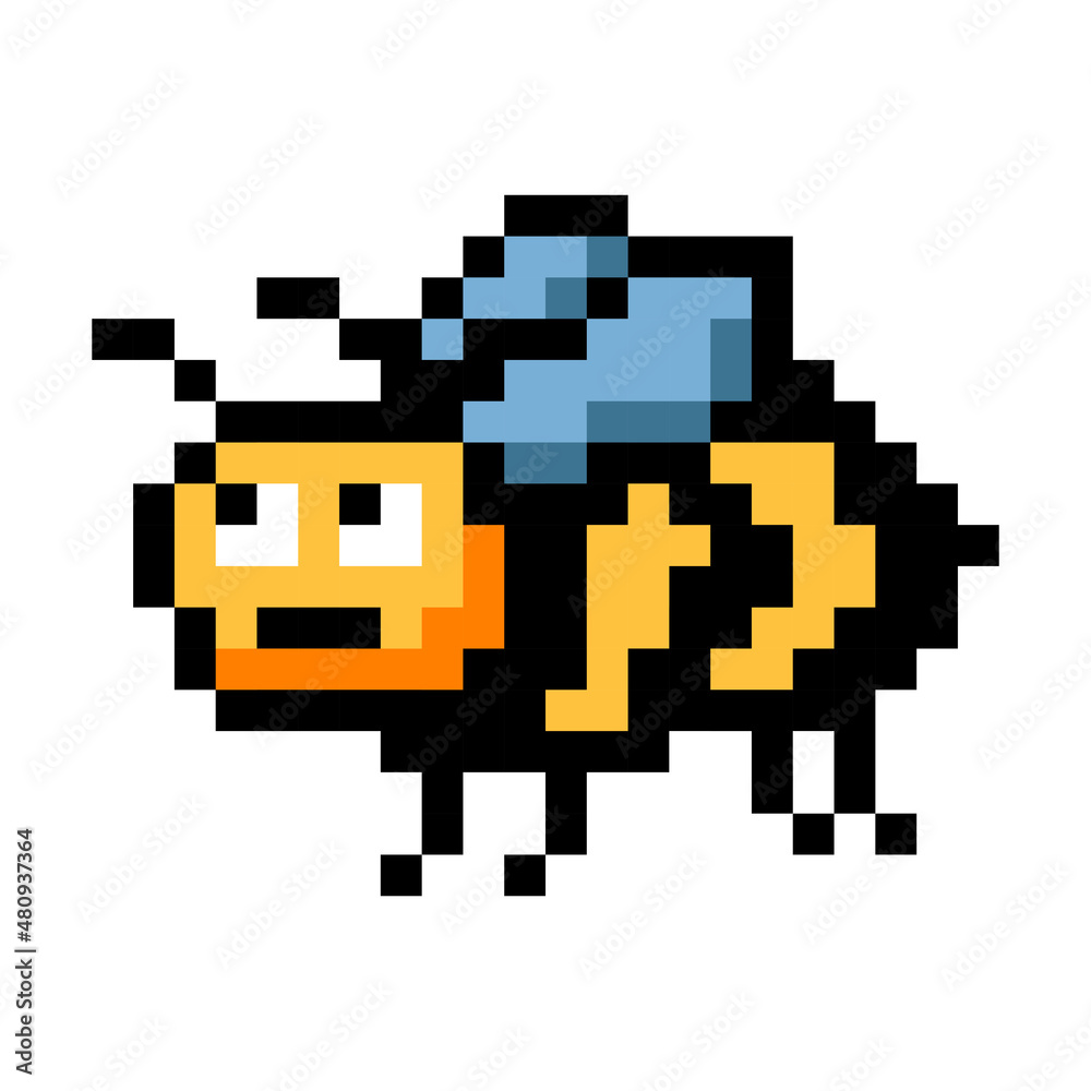 Bee in pixel. illustration bee in pixel art Stock Vector | Adobe Stock