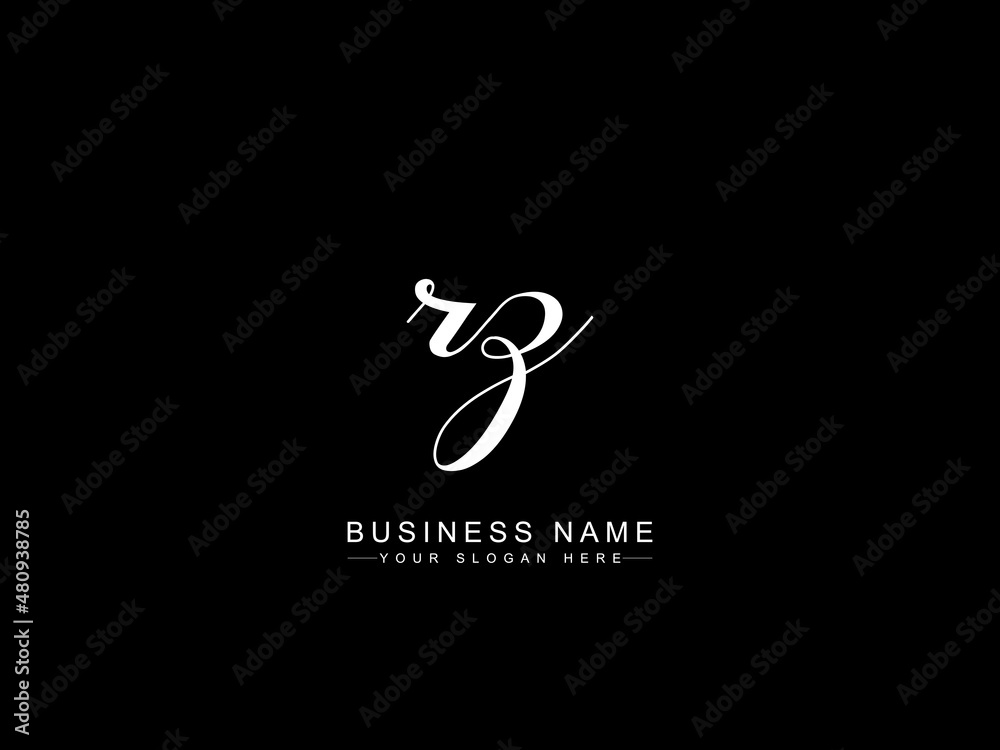 Initial RZ Logo, Premium Signature Rz r z letter logo vector graphic ...