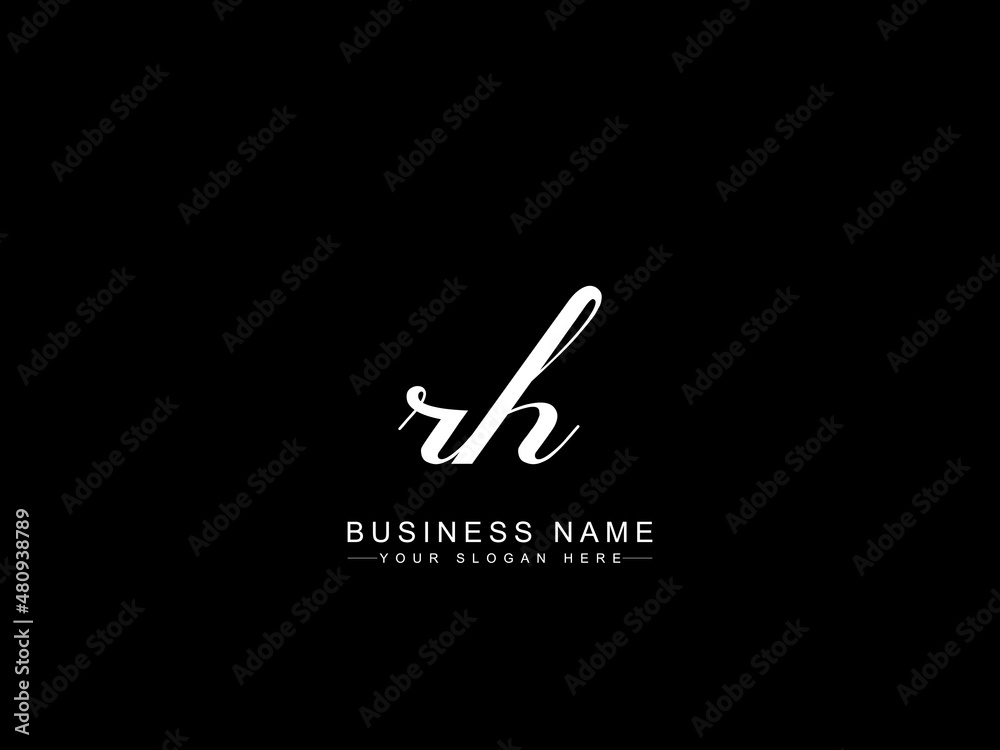 Initial RH Logo, Premium Signature Rh r h letter logo vector graphic ...
