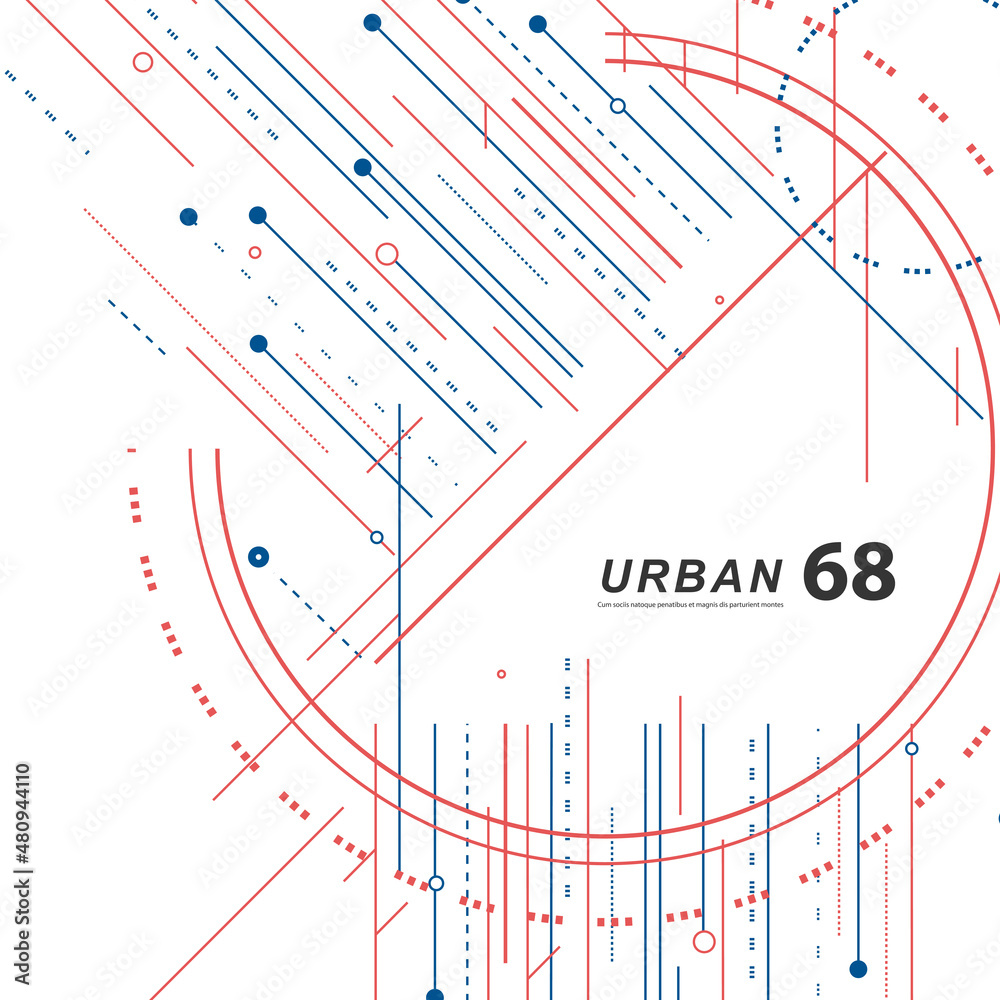 Vector lines and circles abstract connection. Vector technology ...